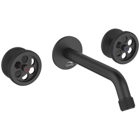 Retro Industrial Concealed Bathroom Mixer Tap Black Two Knobs