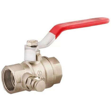 Lever Inline Water Ball Valve 6/4" Inch BSP Female Thread With Drain Valve