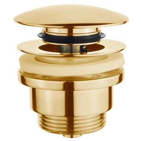 Gold Click-Clack Bathroom Sink Waste Plug Button Universal