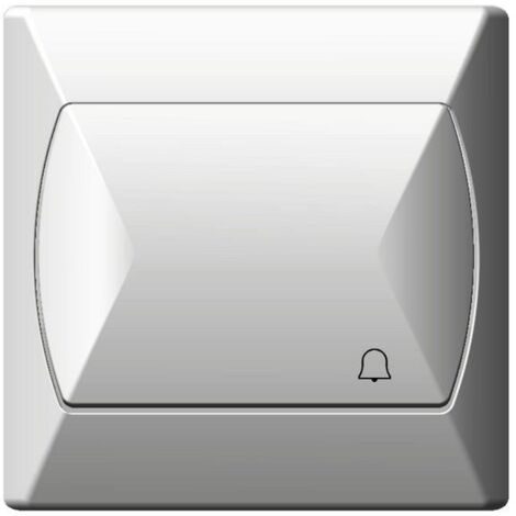 Simple Big Button Basic Reactive Push Release Door Bell Switch Plate White