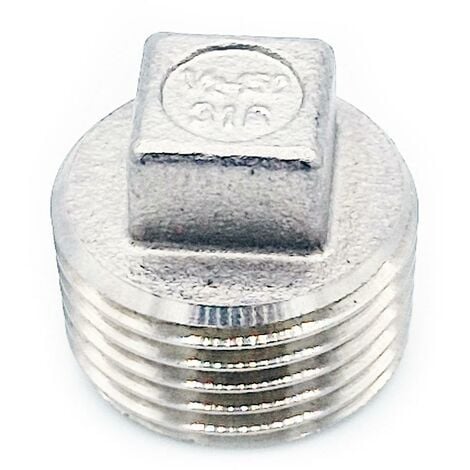 G1/2 BSP Male Square Head Plug 316 Stainless Steel