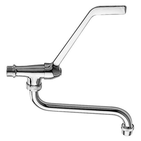 Long Lever Chrome Wall Mounted Tap Disabled Mobility