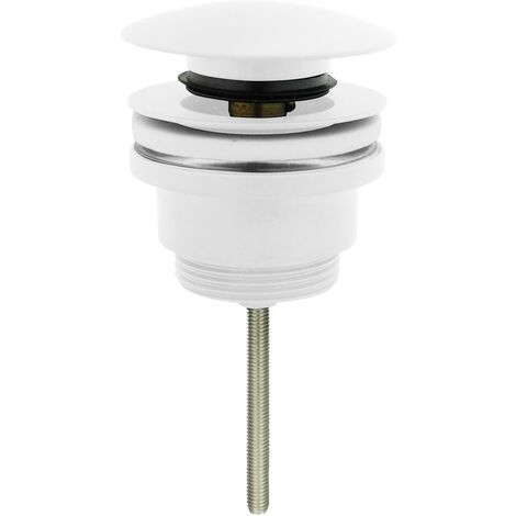 White Click-Clack Bathroom Drain Waste Plug Button Universal