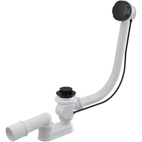Black Bathtub Waste With Flexible Overflow Bath Drain Trap