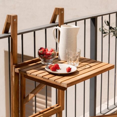 Table de balcon suspendue rabattable en bois Julie