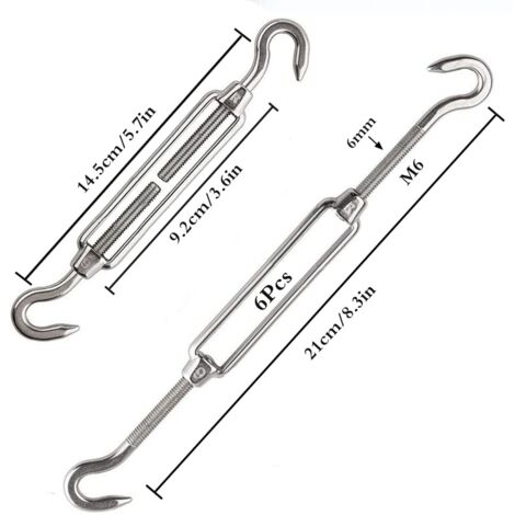 6 Pieces M6 Cable Tensioner 304 Stainless Steel Cable Tensioner ...