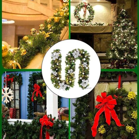 Christmas garland with lights for stairs store