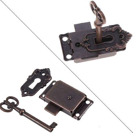 2Pcs Cabinet Lock Antique Lock Decorative Furniture Lock With Key ...