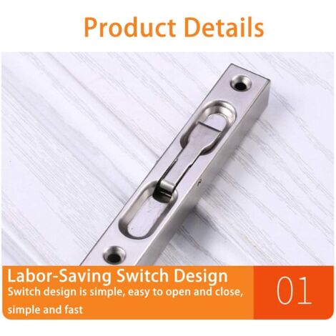 Stainless Steel Sliding Latch Bolt Hidden Door Lock Slide Lever Bolt ...