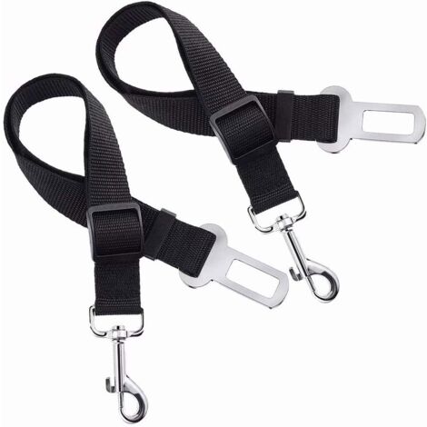 Premium Adjustable Black Nylon Dog Restraint Harness, Dog Seat Belt ...
