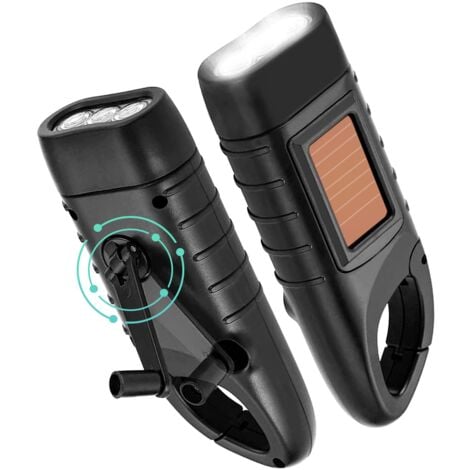 2pcs Hand Crank Torch, Rechargeable LED Dynamo Torch with Hand Crank ...