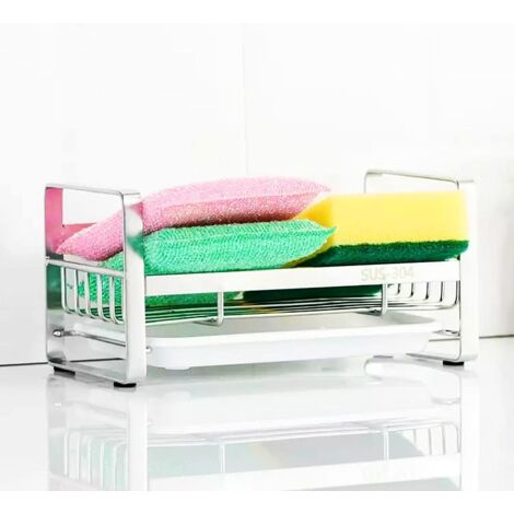 Sponge Holder,304 Stainless Steel Sink Organization Storage Sponge ...