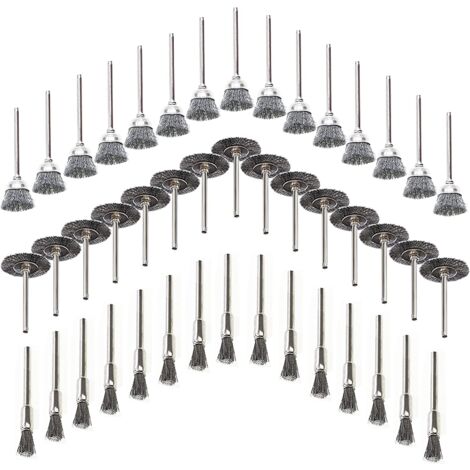45pcs Wire Brushes, Stainless Steel Wire Metal Drill Rotary Brushes ...