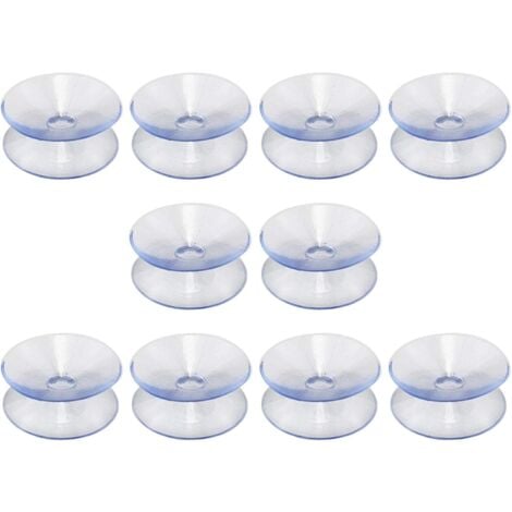 10pcs Double Sided Silicone Rubber Suction Cups for Table Top Clear Suction Cup Without Hooks Compatible with Glass Top Size 35mm