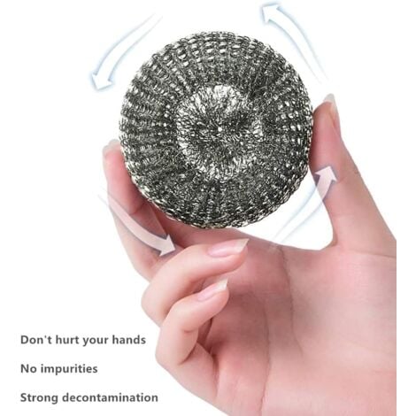 Stainless Steel Scrub Sponge Set with Handle, 8 Pack, for Kitchen ...