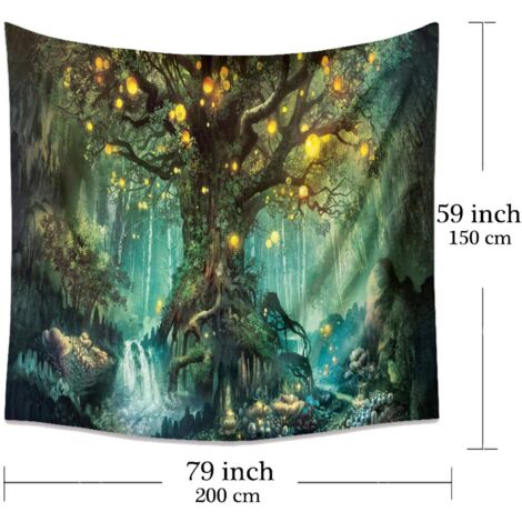 Tree of Life Wall Hanging, Psychedelic Tapestry Waterfall Tapestries ...