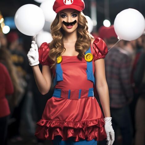 Mario & Luigi Kostüm Zubehör – Mütze, Hut, Handschuhe, Bart und gelbe ...