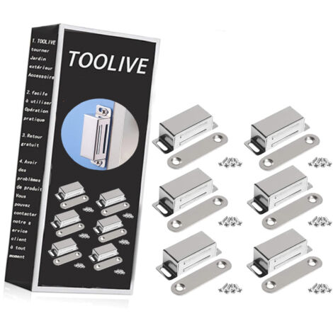 6 Piece Heavy Duty Cupboard Door Magnets Stainless Steel Strong ...