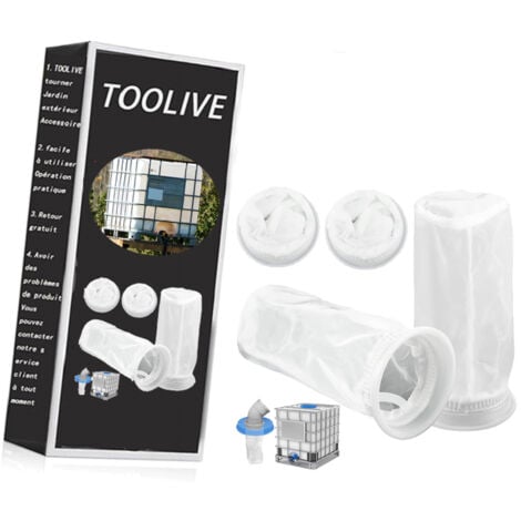 4" IBC Lid Filter 4 Pack Long Washable Nylon Fine Mesh Filter IBC Tank ...