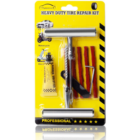 Tire repair bit set, 9 pieces
