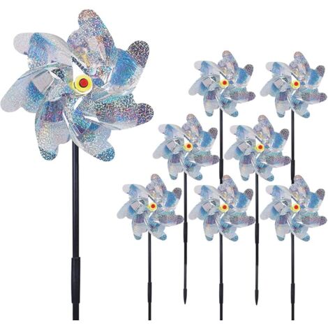 Scarecrow and Scare Windmill for Birds, 8 Pack, Anti Bird Windmill ...
