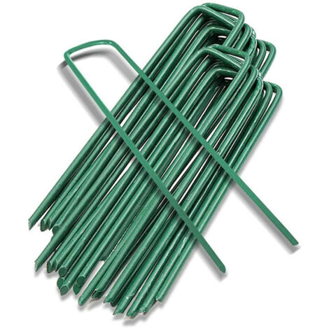 Pack of 50 garden security posts, lawn U-shaped staples for weed ...