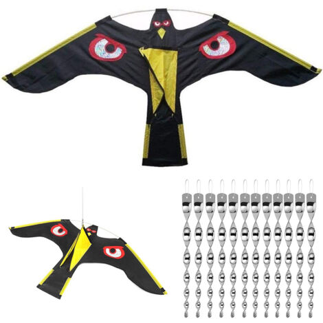 1 Piece Scarecrow with 12 Pieces Bird Repellent Flying Repellent Hawk ...