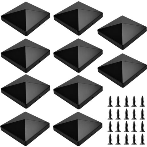 Pack of 10 fence post caps, plastic post caps 10x10 post cover ...