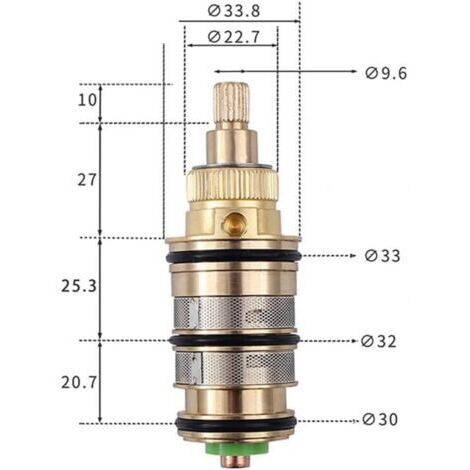 Brass Thermostatic Cartridge and Handle for Bath Mixer Tap Shower Bar ...