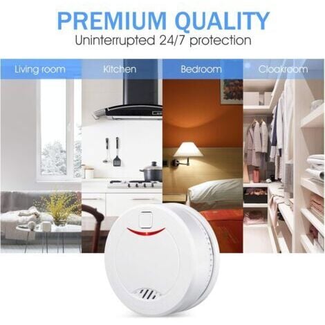 Fire Detector with Photoelectric Sensor, Automated Testing for Home ...