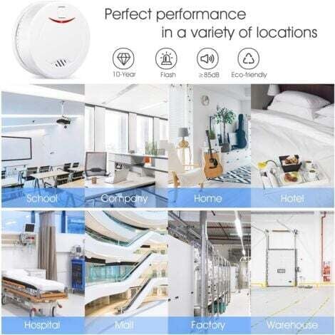 Fire Detector with Photoelectric Sensor, Automated Testing for Home ...
