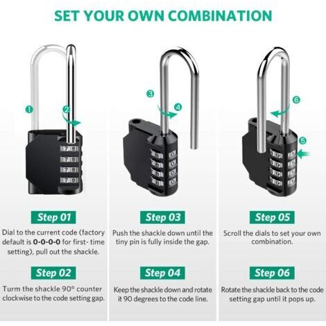Outdoor long code padlock for gate, garden shed, long combination ...