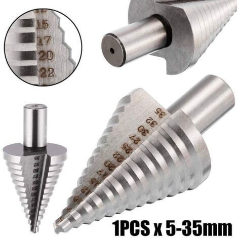 Step Cone Drill Bit, 13 Steps 5mm-35mm HSS Step Drill Bit 4241 Step ...