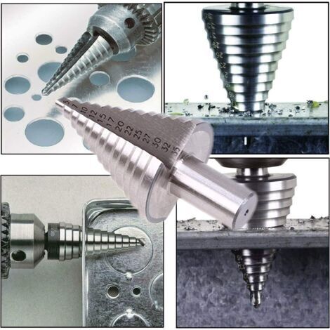Step Cone Drill Bit, 13 Steps 5mm-35mm HSS Step Drill Bit 4241 Step ...