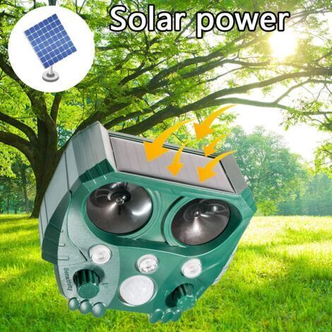 Solar Ultrasonic Animal Repeller, Cat Scarer Repellent, Marten Repeller ...