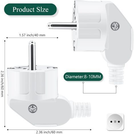 x Schuko plugs, 250 V (16 A), safety plug with anti-kink sleeve ...