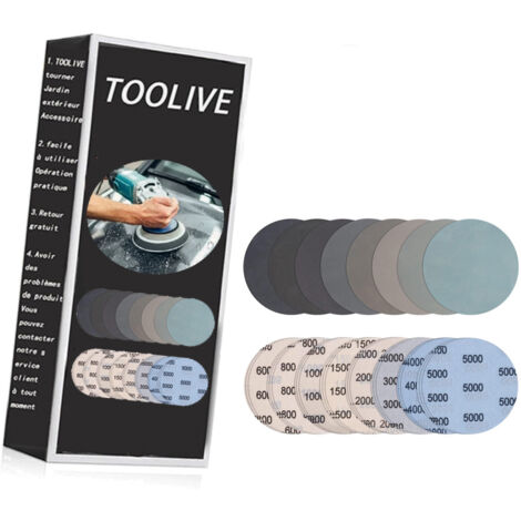 24Pcs 125mm Wet Dry Sandpaper, Round Abrasive Grit 600/800/1000/1500 ...