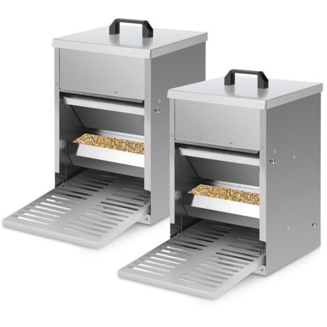 SWANEW 2x Comedero para pollos de acero galvanizado - Comedero ...