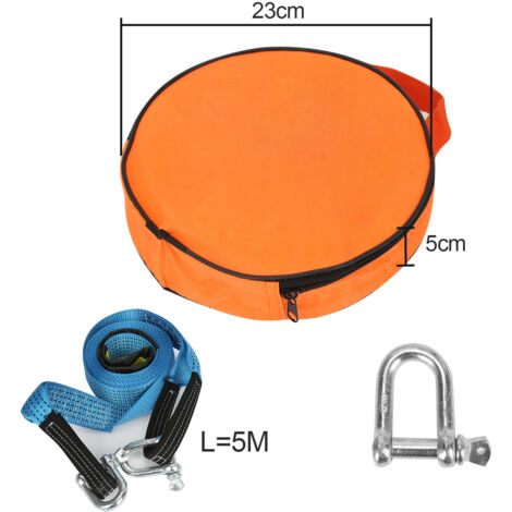 SWANEW Correa de remolque de alta resistencia Cuerda de remolque de nylon y hierro forjado de ...