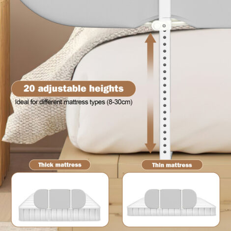 SWANEW Protector de cama plegable, 120cm, regulable en altura Protector ...