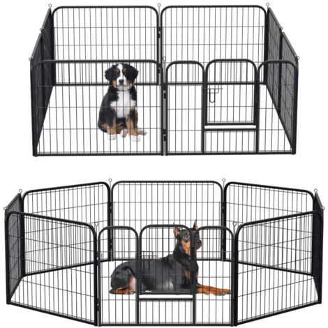 SWANEW Corral para cachorros con techo Corral para cachorros Jaula para ...