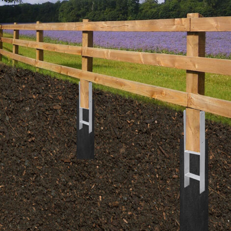 SWANEW 2x Soporte de poste H-ancla Postes para valla Pie de poste 81MM ...