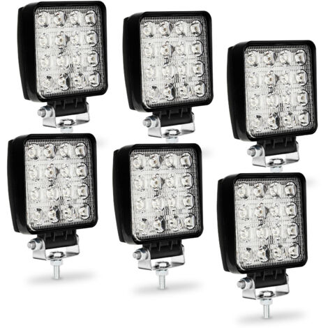 SWANEW Focos Led para Tractores 48W Cuadrado 6 Piezas Focos de Coche ...