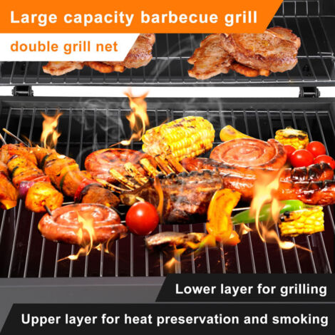 SWANEW Parrilla de carbón BBQ-Grill Sistema de ventilación Chimenea ...