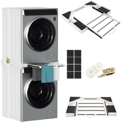 SWANEW Kit Apilable Lavadora/Secadora Blanca, Columna Extraíble ...