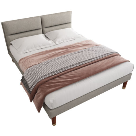 Letto imbottito, letto matrimoniale con testiera regolabile, rete a ...