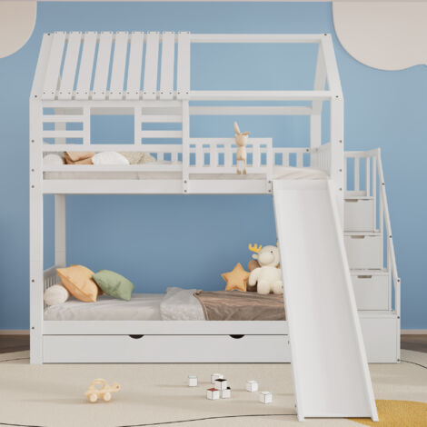 Letto a castello con scale e scivolo, letto a casa, scale con vano ...