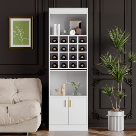 Mobile bianco freestanding per amanti del vino, 16 vani vino - altezza ...