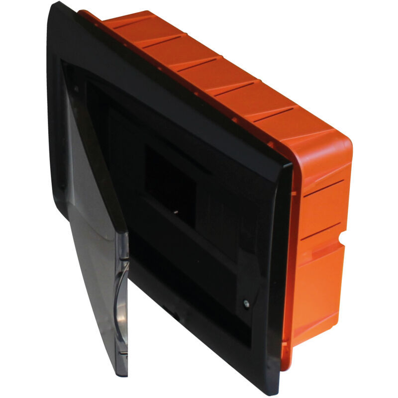 Tableau d'encastrement 12 modules avec cadre noir et porte fumée ...