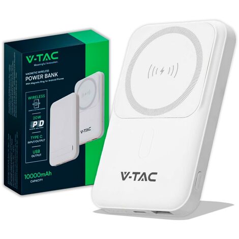 V-TAC power bank magsafe 10000Ah magnétique avec chargement sans fil ...